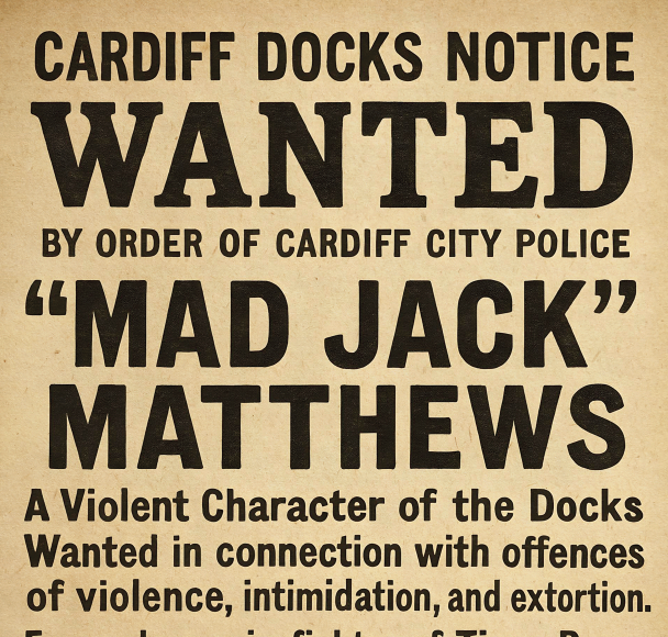 Home › Cardiff › Cardiff Docks Notice Mad Jack Matthews Wanted Vintage ...