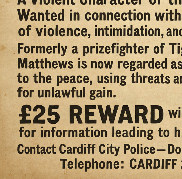 Home › Cardiff › Cardiff Docks Notice Mad Jack Matthews Wanted Vintage ...