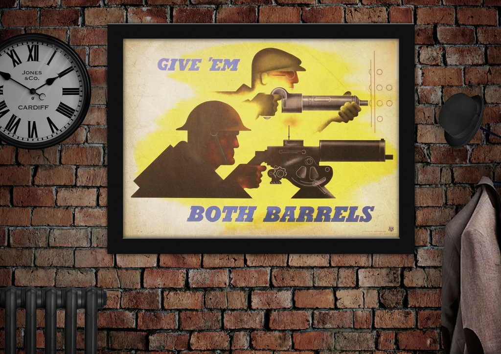 Home › Give Em Both Barrels WWII War Propaganda Poster