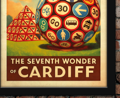 The Magic Roundabout Splott Cardiff Vintage Advertising Poster